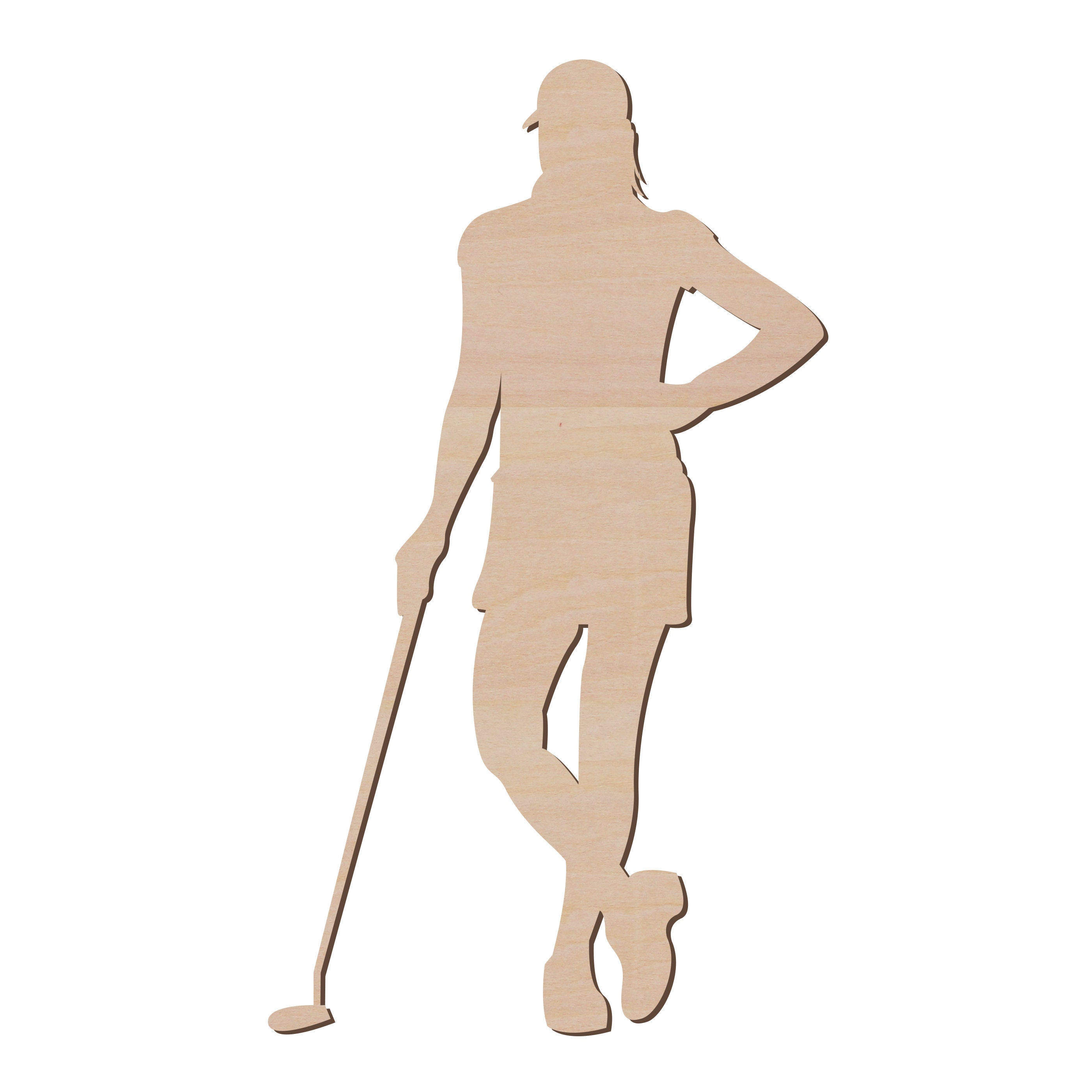 Female Women Girl Golf Player Wood Cutout Laser Cut | Etsy