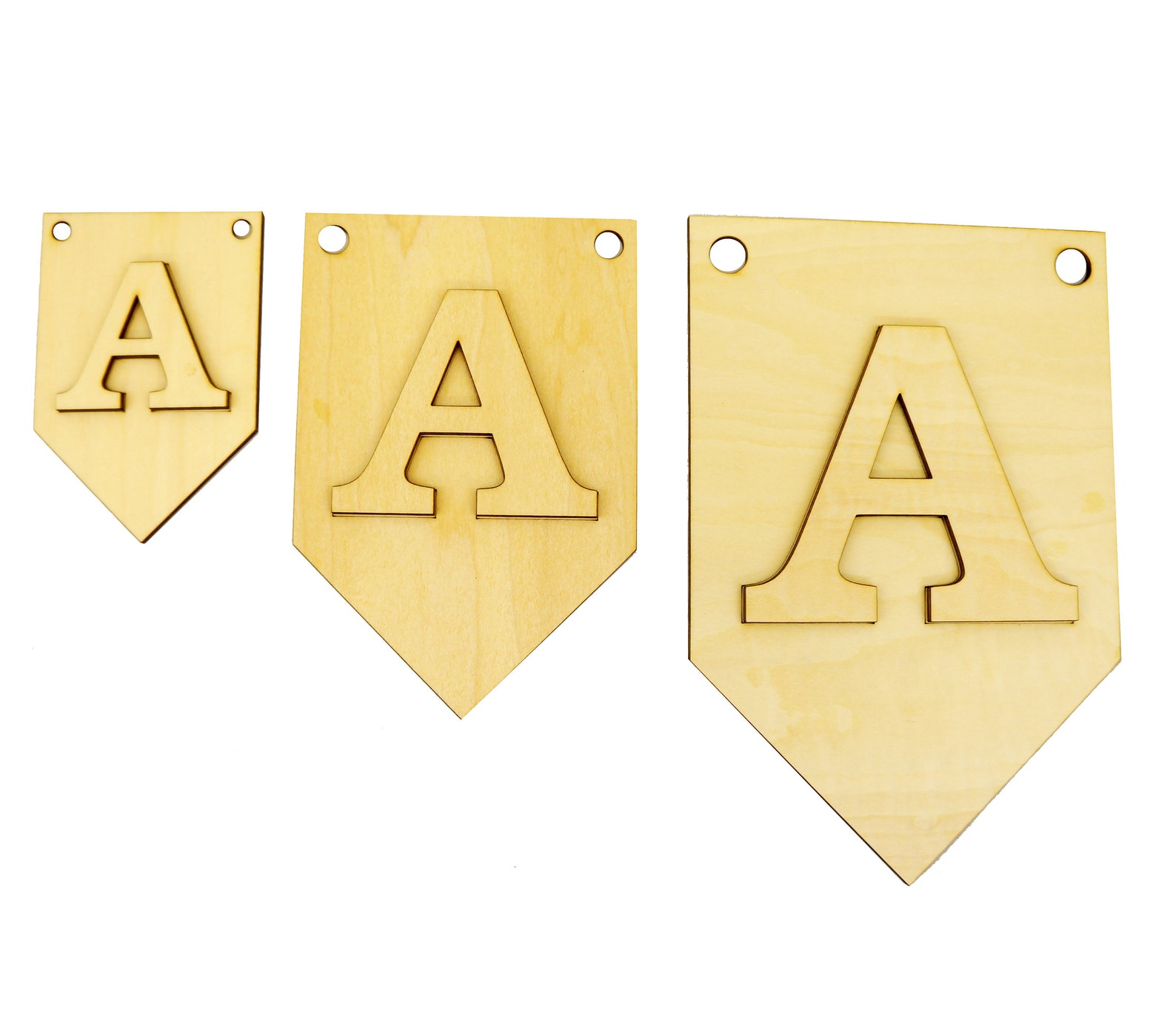 Personalised Alphabet Letter Bunting Banners Unfinished Wood | Etsy