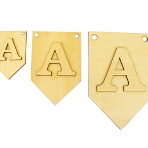 Personalised Alphabet Letter Bunting Banners - Unfinished Wood Laser ...