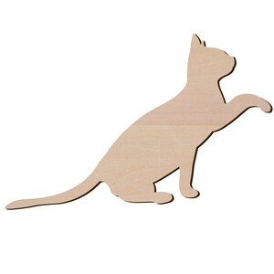 Cat Outline Unfinished Wood Laser Cut Cutout Shapes for DIY Craft ...