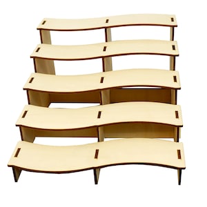 3/4/5 Tier Unfinished Wood Stand for Craft Fairs Booth, Trade Show ...