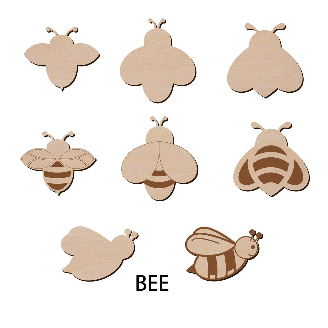 Bumble Beezy Bee Wood Cutout - Laser Cut Unfinished Wooden Blank Art ...