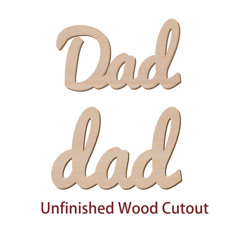 Dad father Sign Wood Cut Out Shape Wooden Word Laser Cut | Etsy