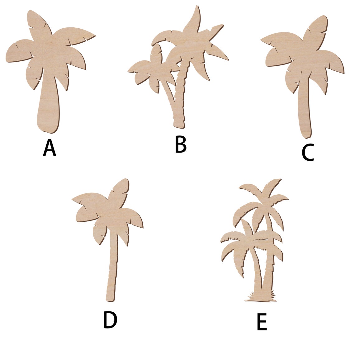 Laser cut Unfinished Wooden Cutout Palm Tree Shape for DIY | Etsy