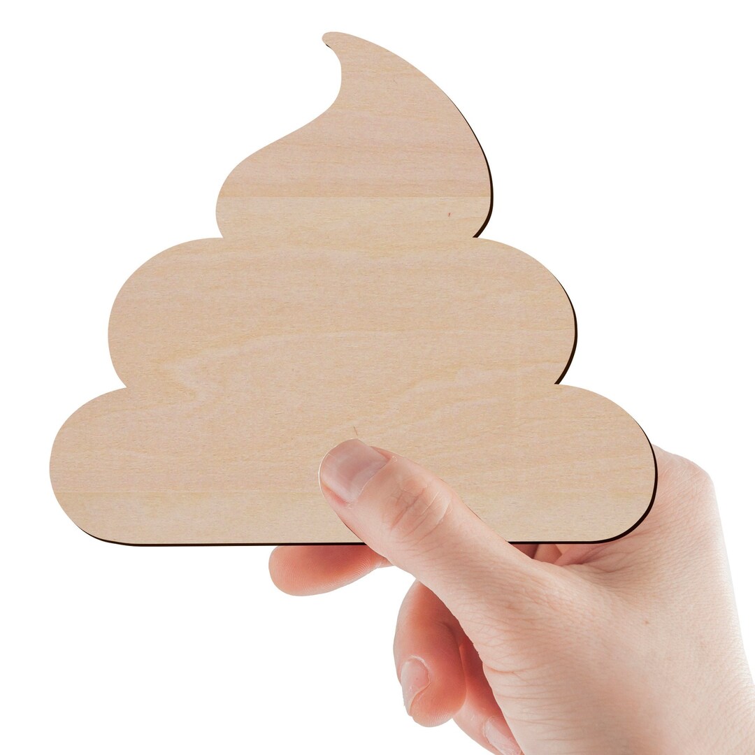 Poo Poop Shape Wood Cutout - Laser Cut Unfinished Wooden Blank Art ...