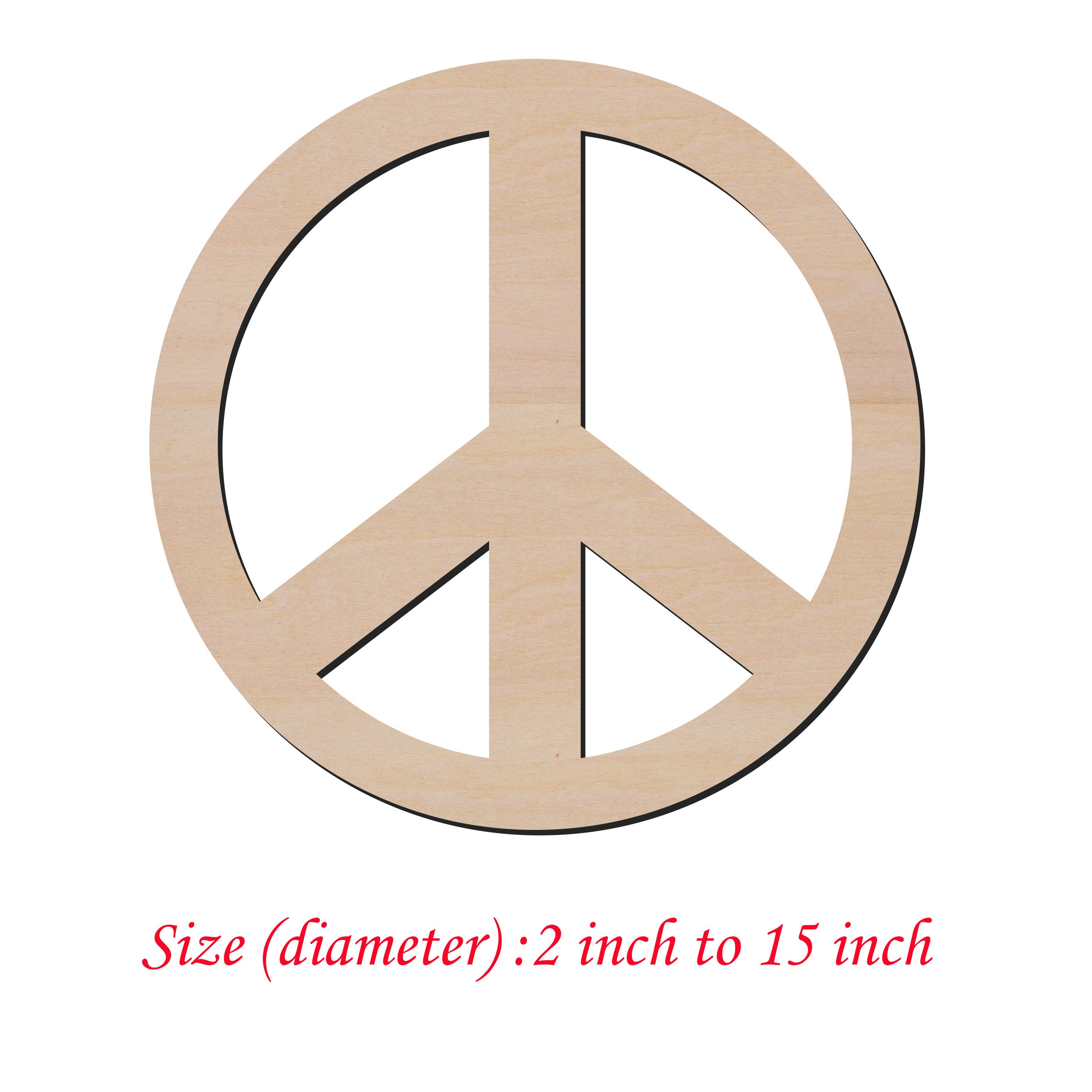 Peace Sign Cutout Laser Cut Unfinished Hout vormen voor DIY | Etsy