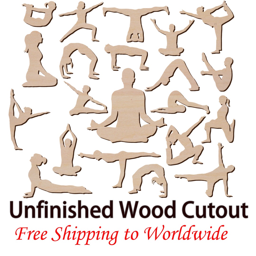 Padmasana Lotus Yoga Poses & Asanas Cutout Laser Cut Unfinished Wood ...