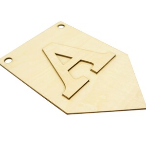 Personalised Alphabet Letter Bunting Banners - Unfinished Wood Laser ...