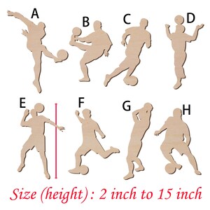 Football Player Wood Cutout - Laser Cut Unfinished Wooden Blank Art ...