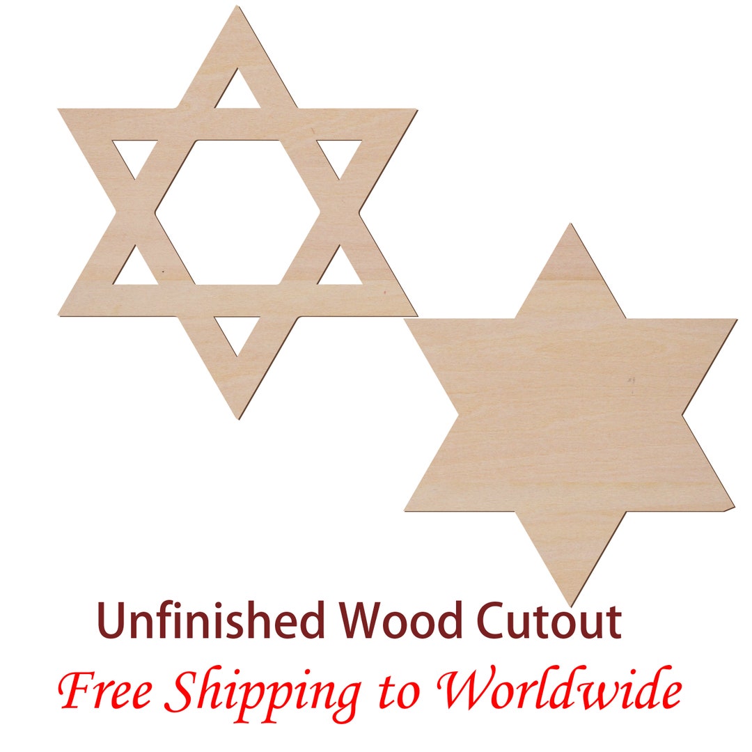 2" ~ 15" Star Shape, Star of David, Hexagram Shape, Celtic Symbol Laser ...