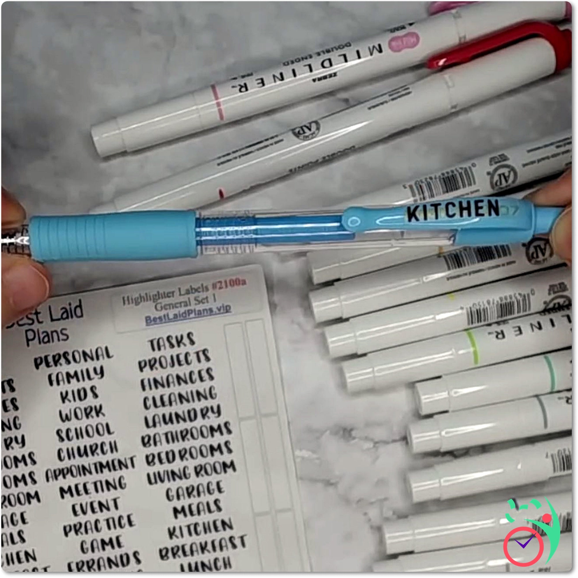 Highlighter Labels Block Schedule Pen Color Categories Clear Functional ...