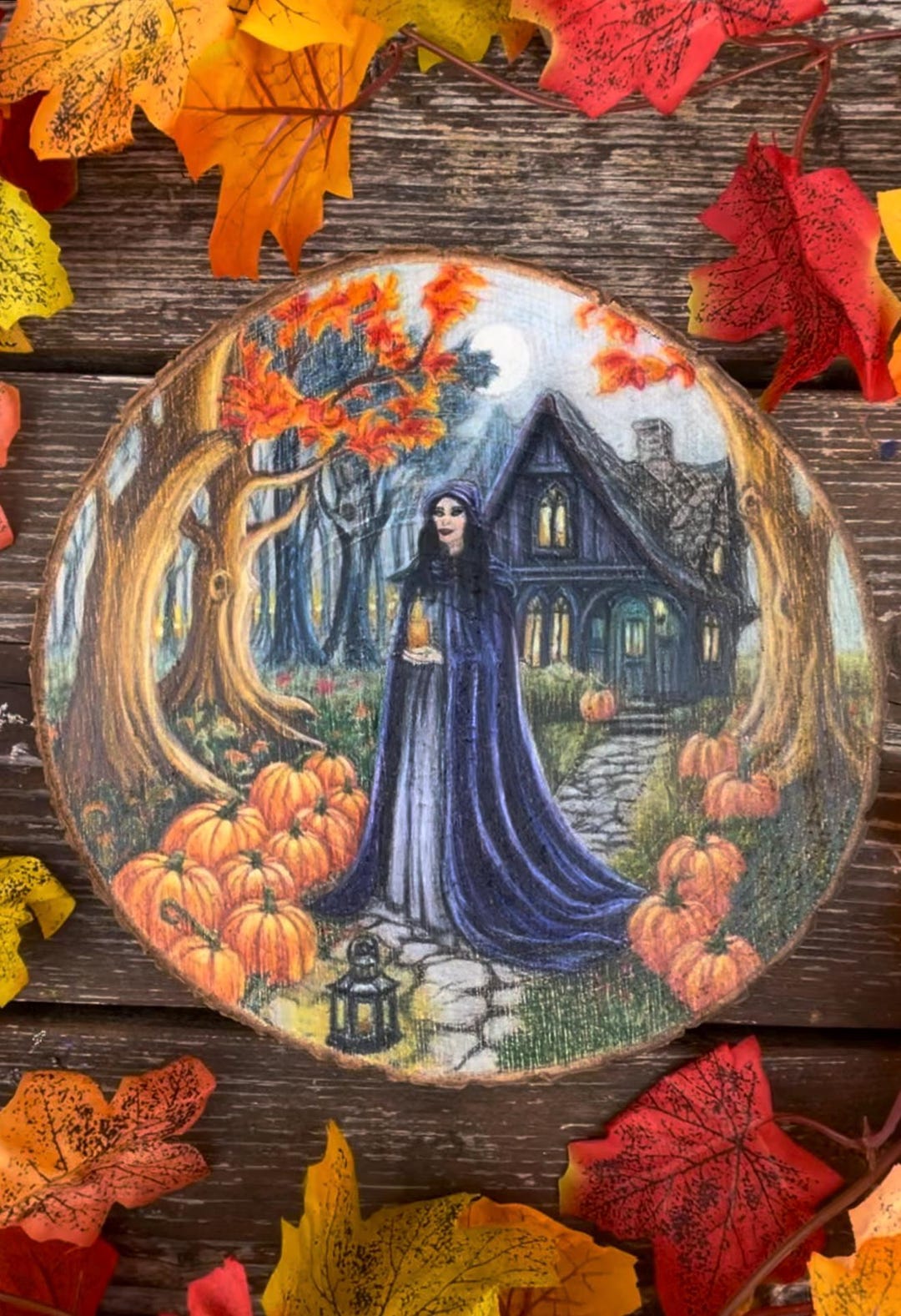 Mabon Original Intense Watercolour Pencil Painting Large Solid Log ...