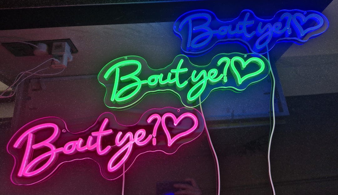 Neon bout Ye Sign Belfast Slang Pink, Blue, Green Usb-powered ...