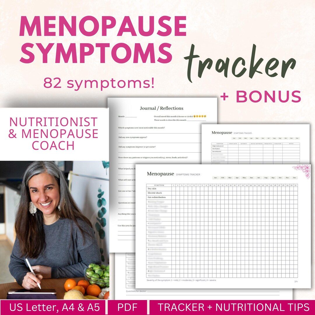 Menopause Symptoms Tracker for Women Over 40 | Self-care Printable PDF ...