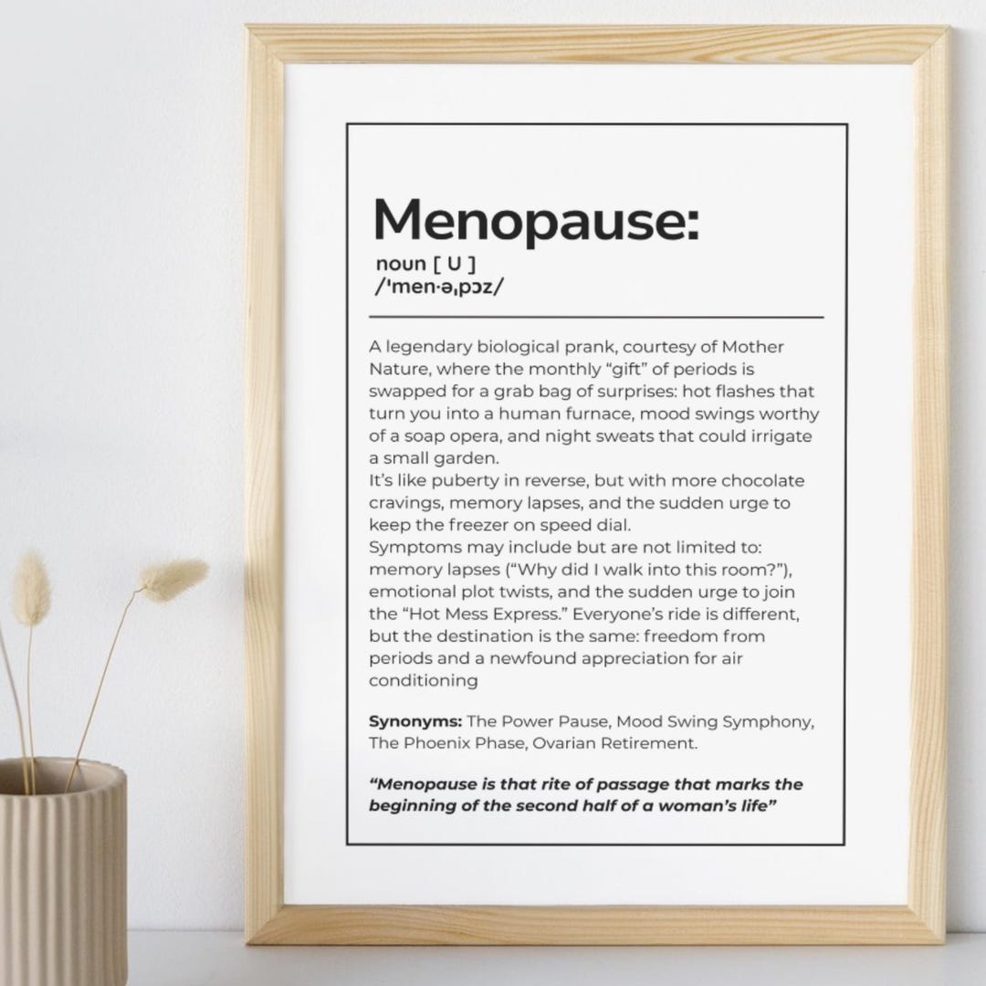 Funny Menopause Definition Poster, Sassy Women's Gift, A3 A4 A5 - Etsy
