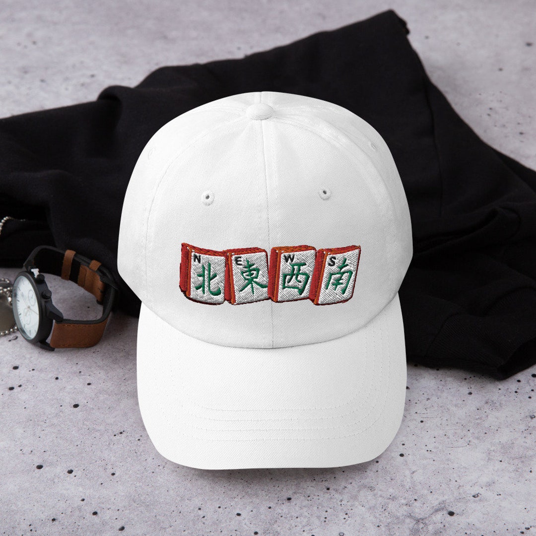 Mahjongg Hat, Mahjong Gift, Mahjong Mahj Hat, Green Embroidery, White ...