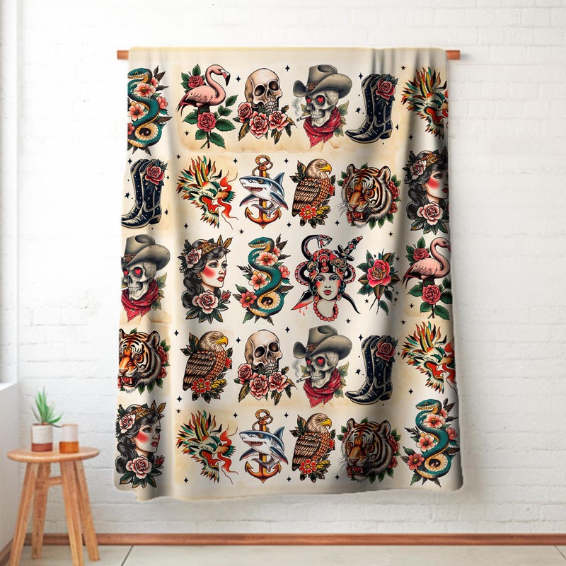 Tattoo Throw Blanket - Etsy