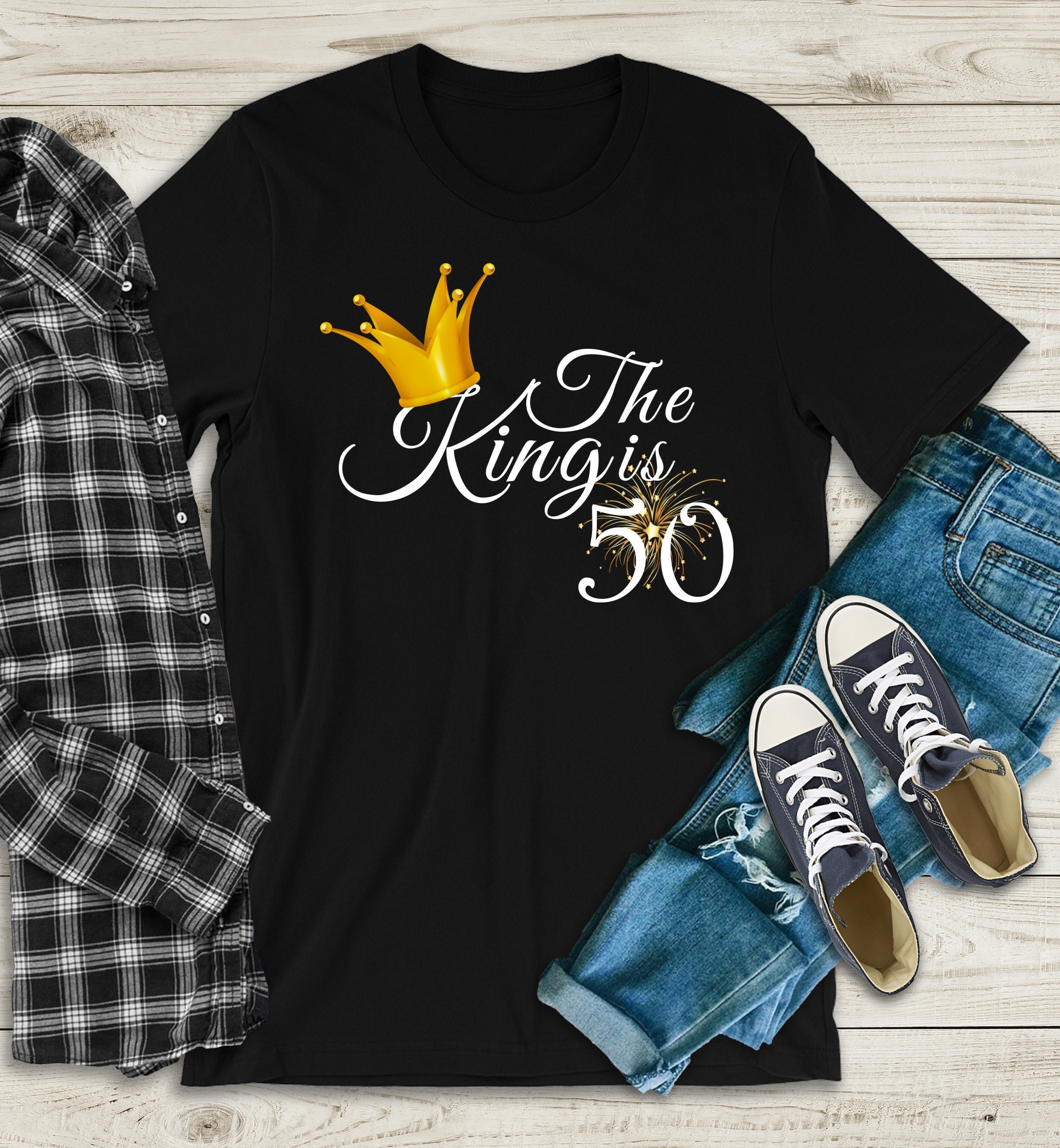The King is 50 | 50th Birthday Gift Ideas for Men PNG | Digital ...