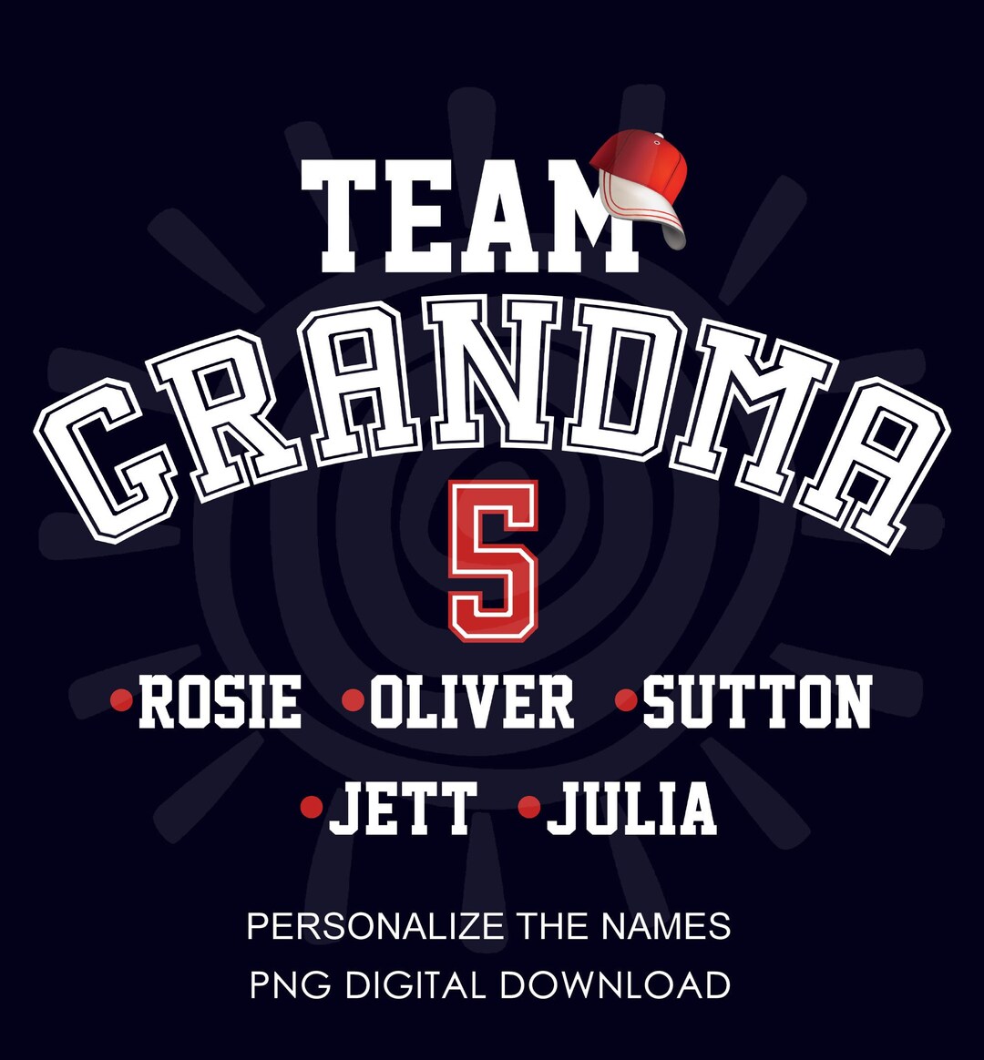 Personalized Team Grandma PNG | Great Grandma Gift | Mothers Day Design ...