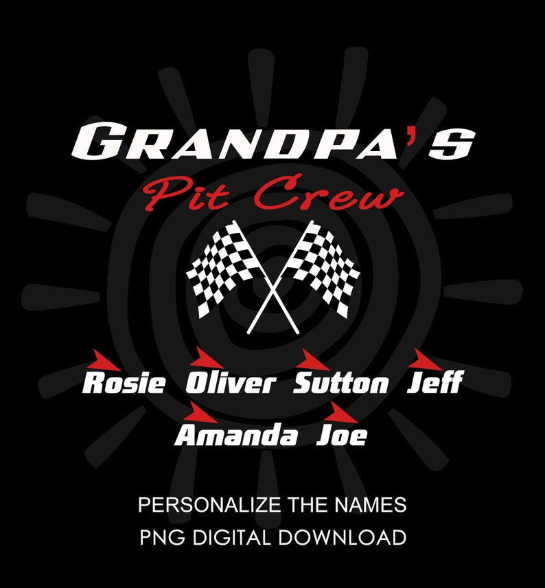 Grandpas Pit Crew PNG | NASCAR Racing Png | Personalized Grandpa With ...