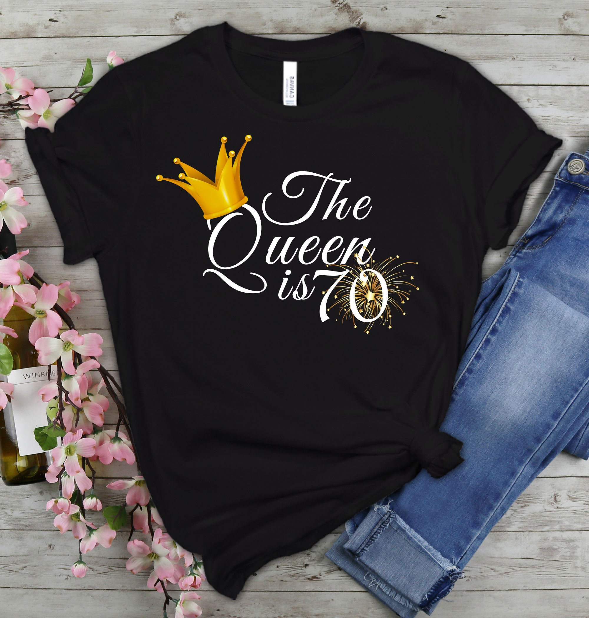 70th Birthday T Premium T Shirt The Queen Is 70 Etsy