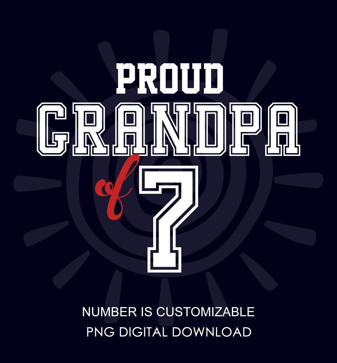 Proud Grandpa PNG Fathers Day PNG Grandpa Personalized With Grandkids ...