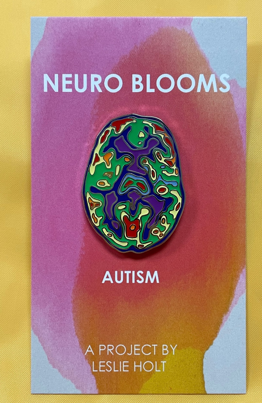 Brain Pin - Enamel Pin - Autism Pin - Brain Art - AUTISM - Mental ...