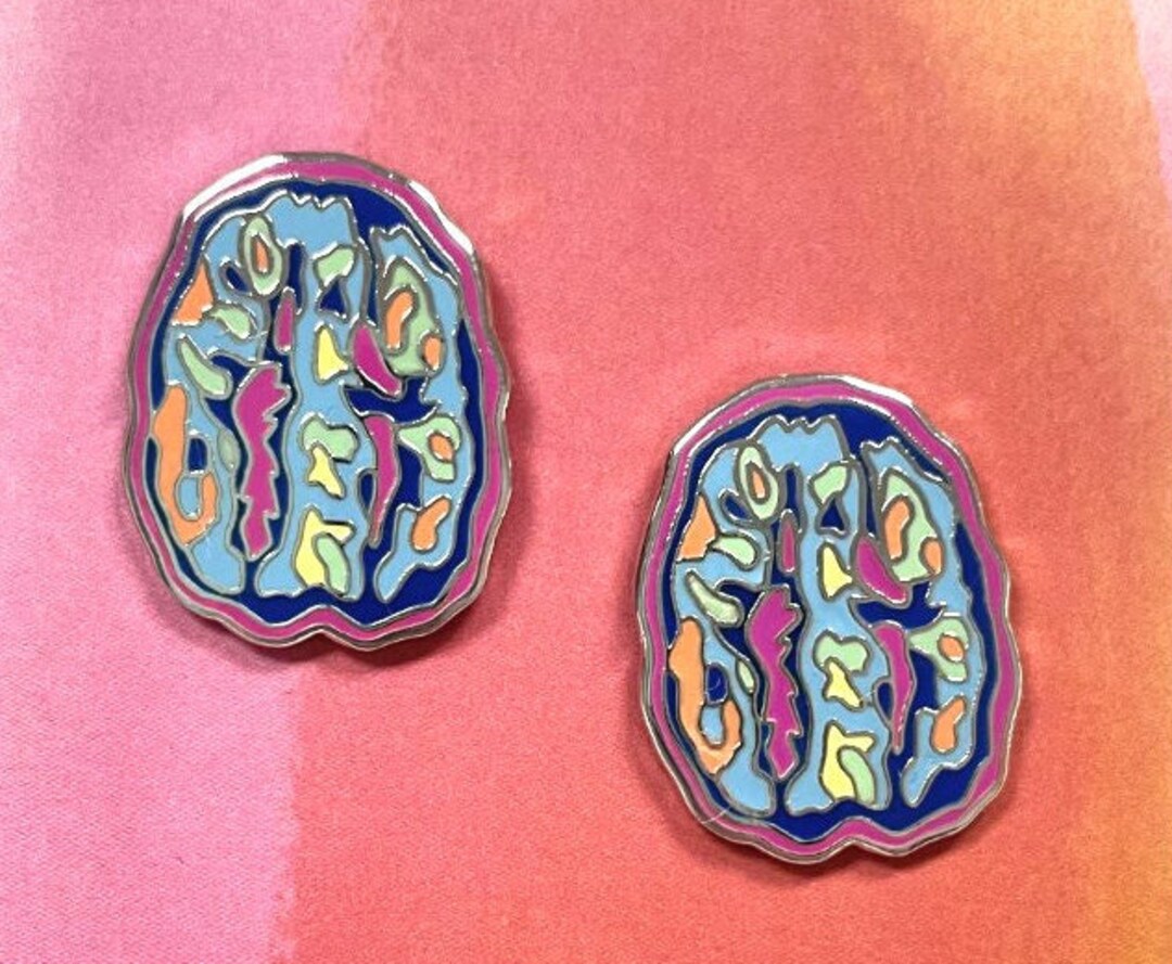 Neuro Bloom Brain Scan Earrings - Science Art - Neuro Art- Enamel Pin ...