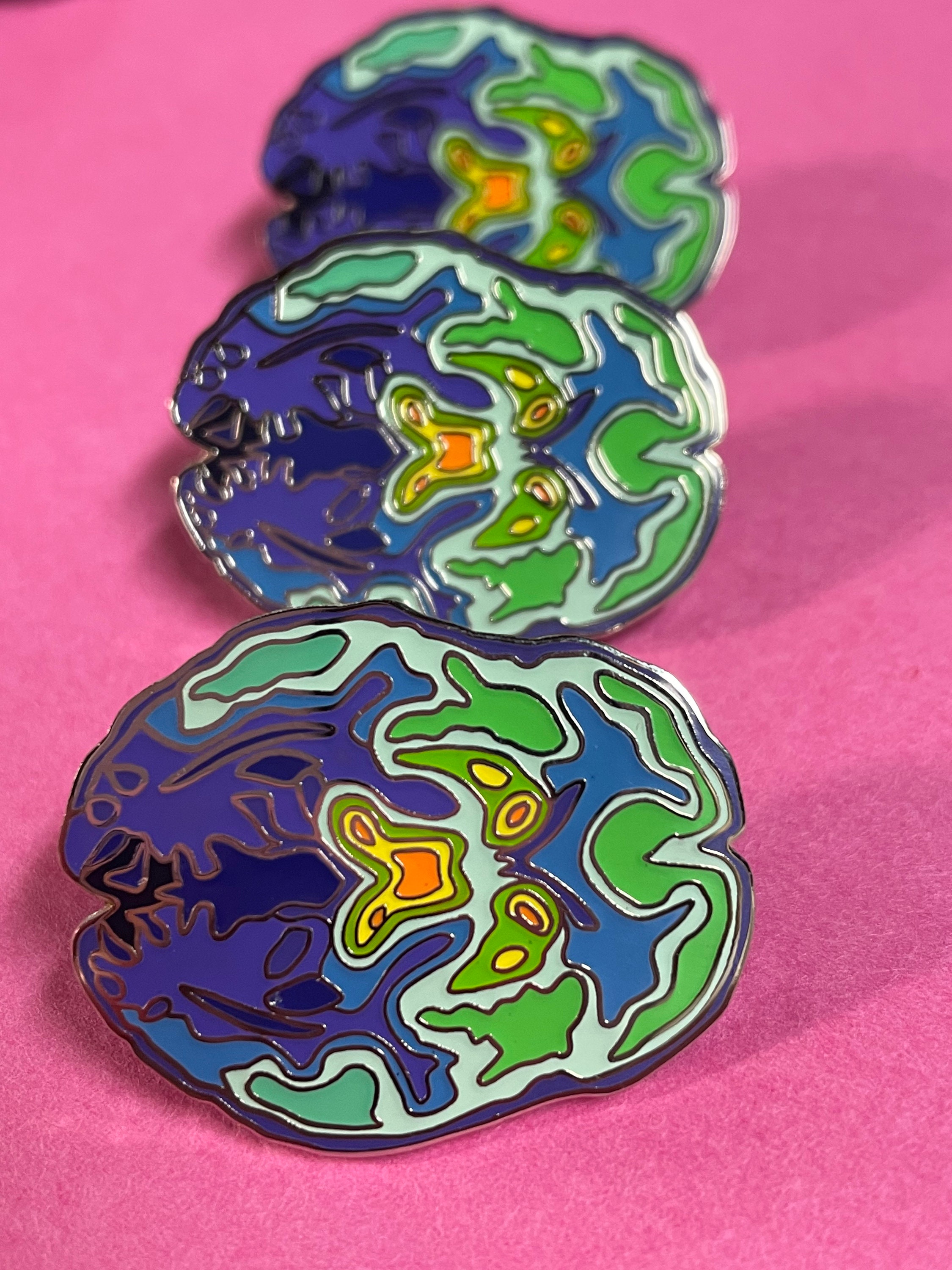 Brain pin brain enamel pin enamel pin mental health | Etsy