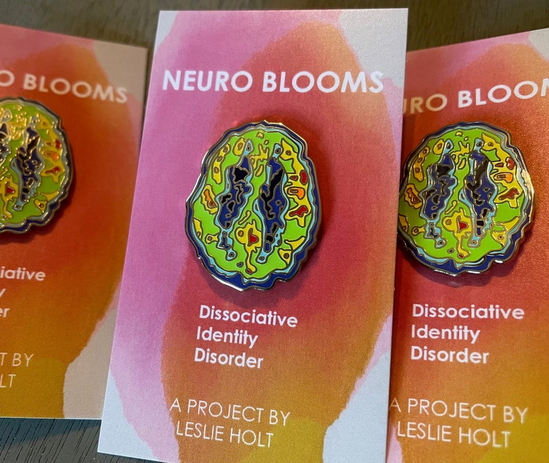 Enamel Brain Pin - DID Pin - Brain Art- Mental Health Awareness ...