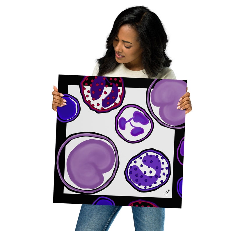 White Blood Cells Art Print Nerdy Science Stuff Hematology Wbcs Medical ...
