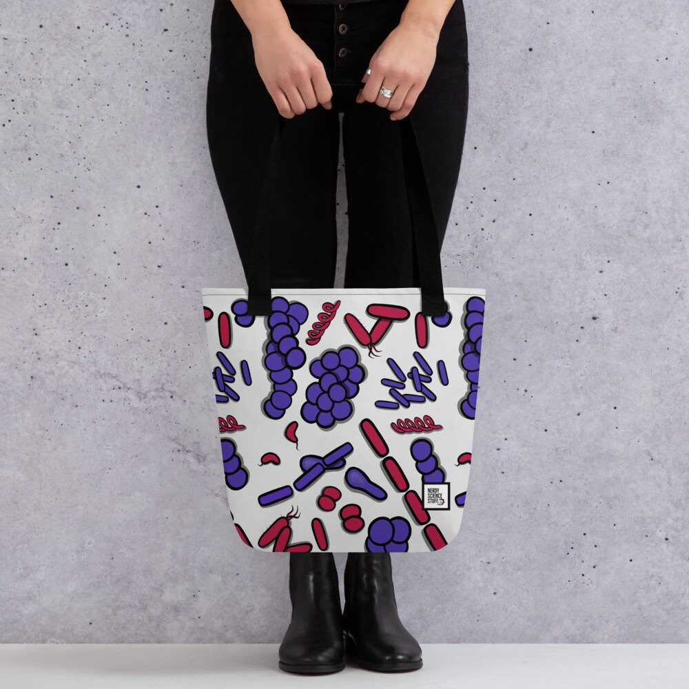 Microbiology Tote Bag - Nerdy Science Stuff | Gram Stain | Bacteria ...
