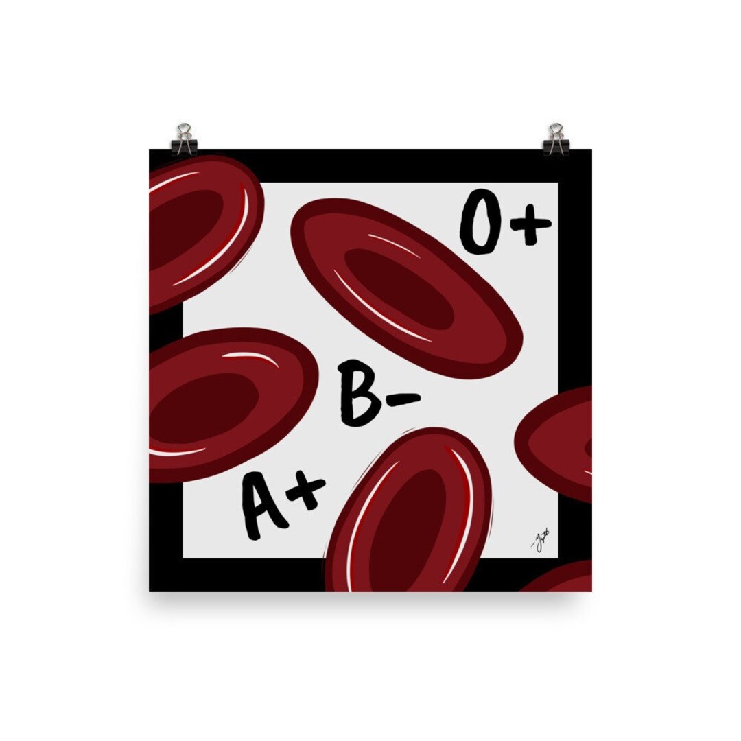 Red Blood Cells Art Print - Nerdy Science Stuff | Blood Bank | ABO ...