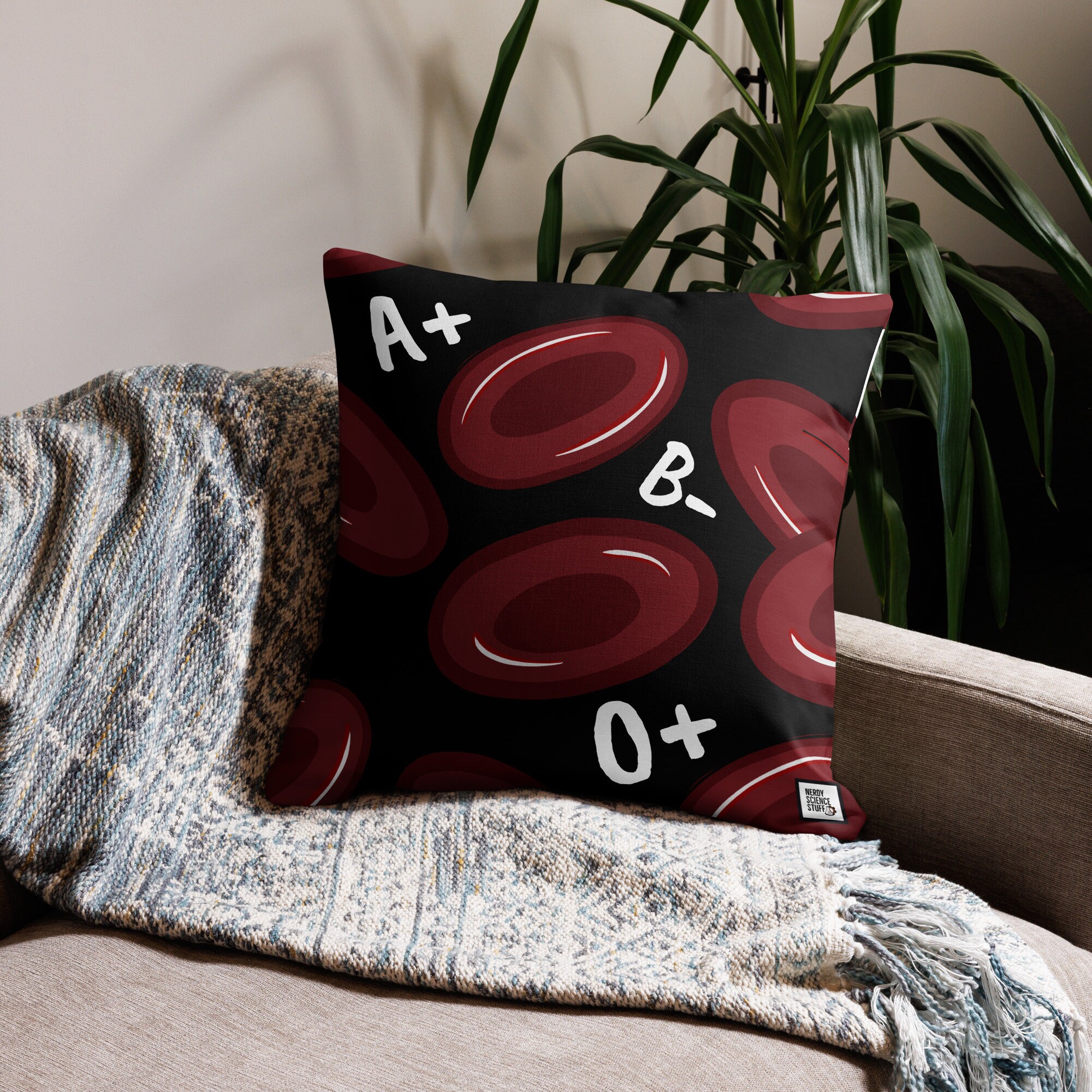 Blood Bank Red Blood Cells Reversible Decorative Pillow - Nerdy Science ...