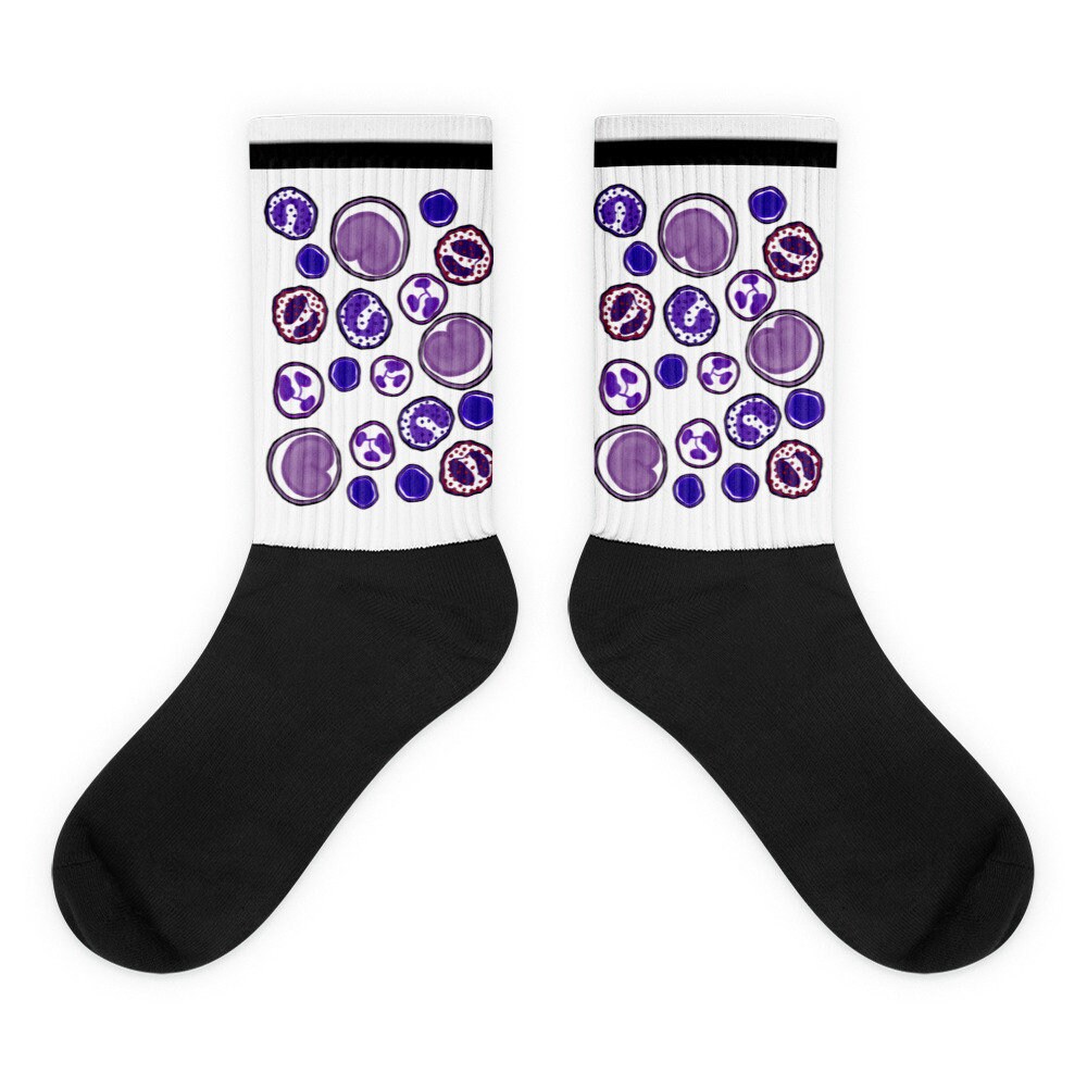 White Blood Cell Socks - Nerdy Science Stuff | Hematology | Laboratory ...