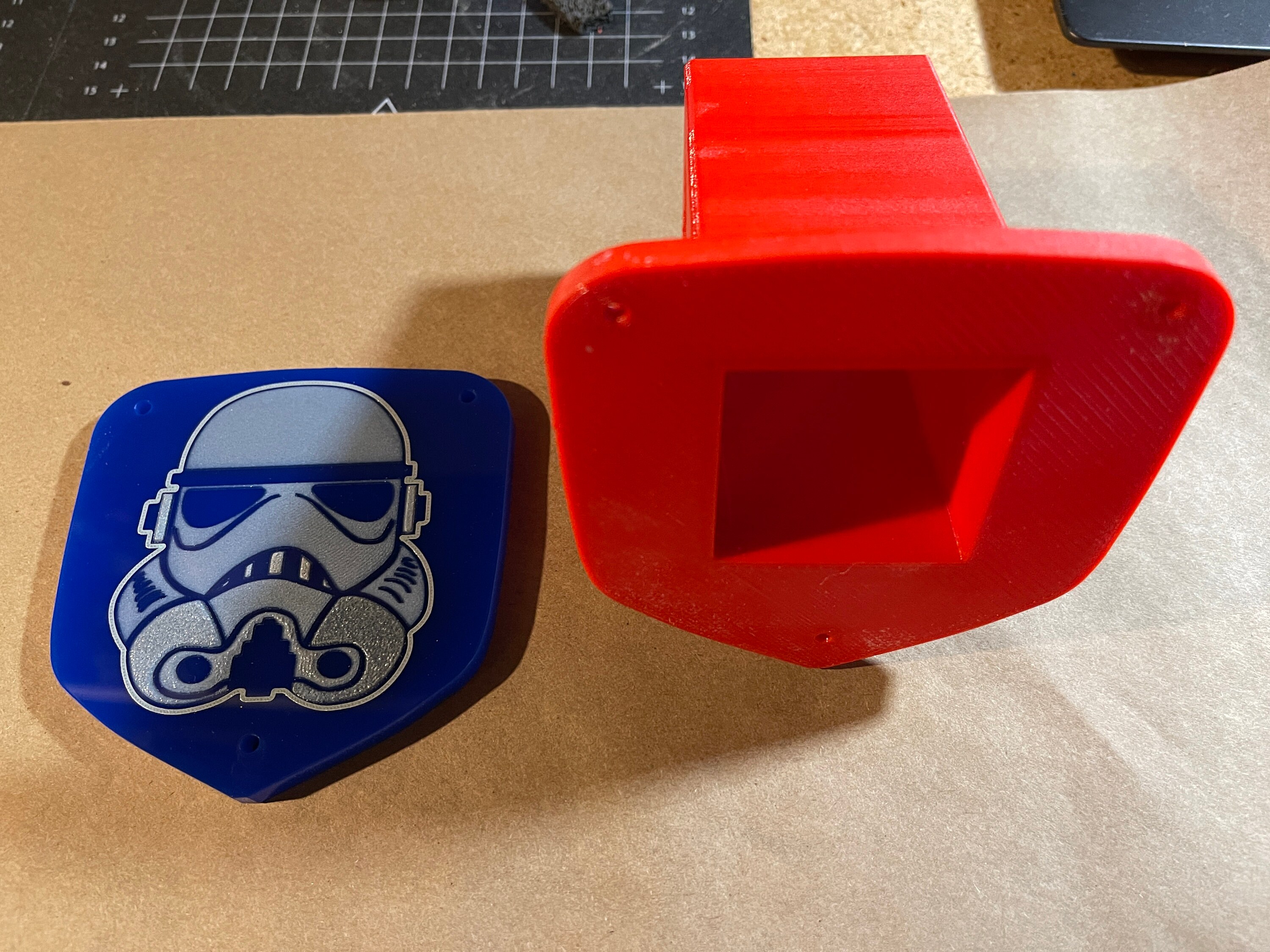 3D Printed and Laser Cut Custom Trailer Hitch Cover full - Etsy