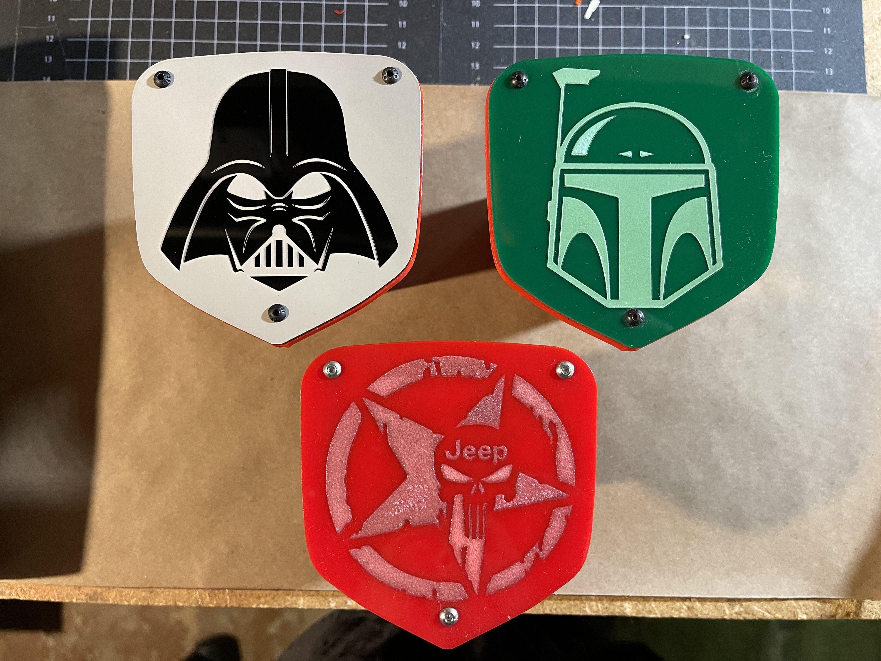 3D Printed and Laser Cut Custom Trailer Hitch Cover full - Etsy