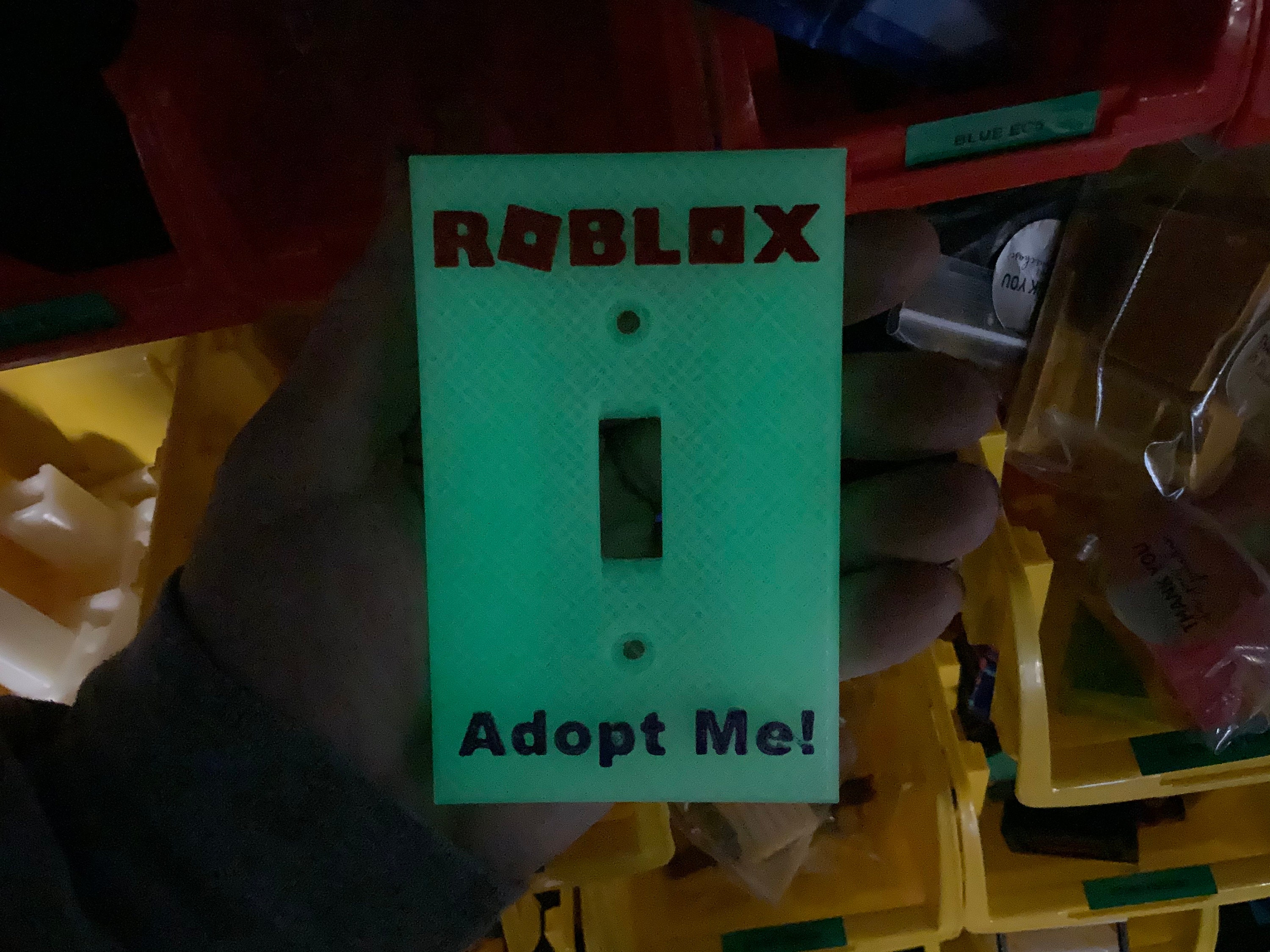 3D printed Minecraft/ROBLOX glow in the dark light switch | Etsy