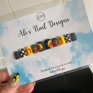 Red Bull Racing Inspired Press on Nails - Etsy UK