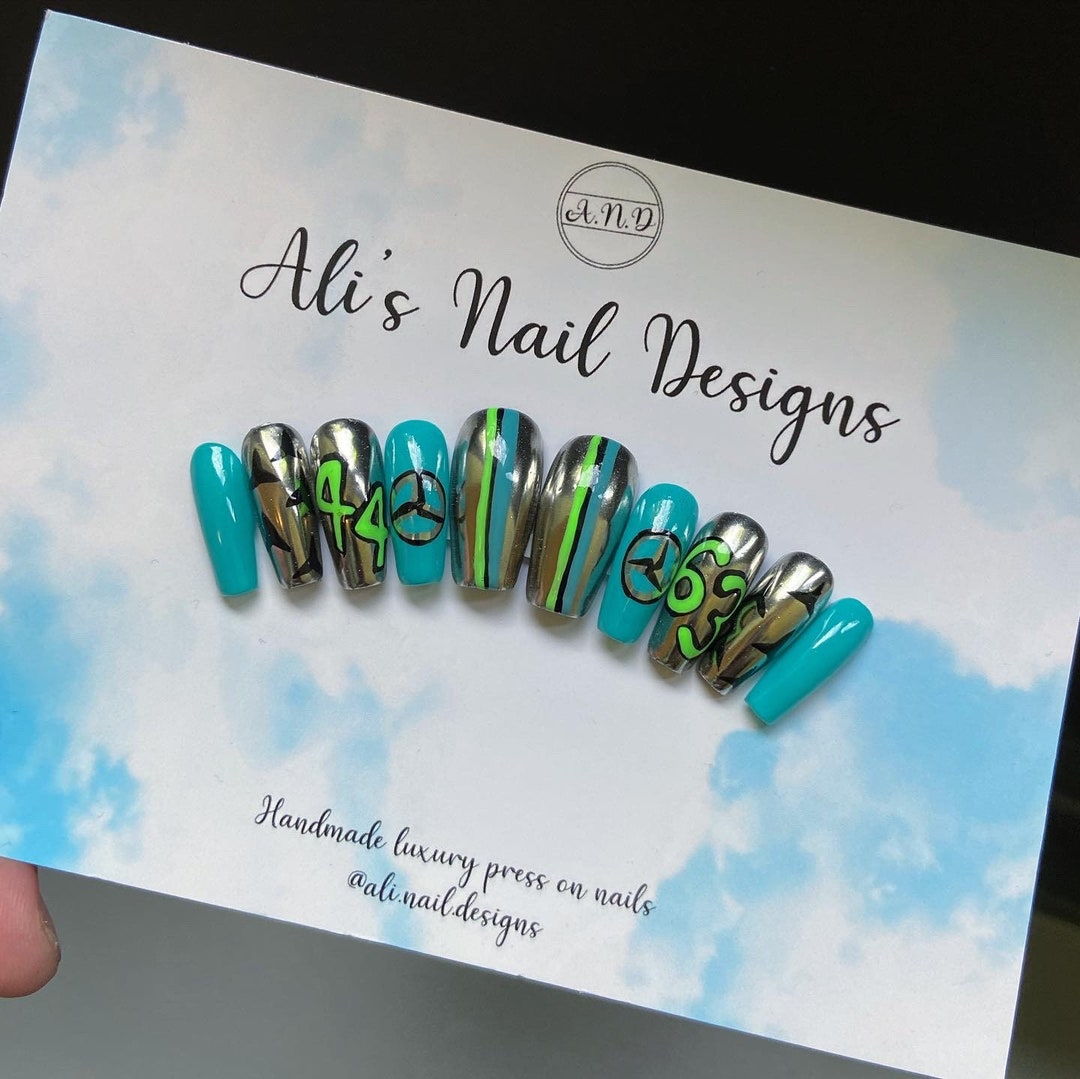 Mercedes Inspired Press on Nails - Etsy