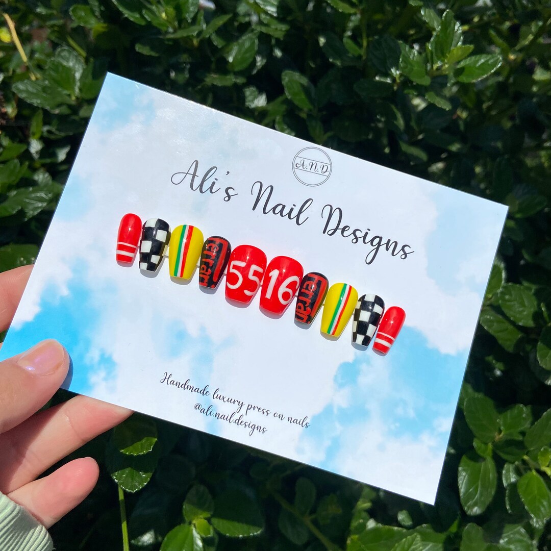 Ferrari Inspired Press on Nails - Etsy