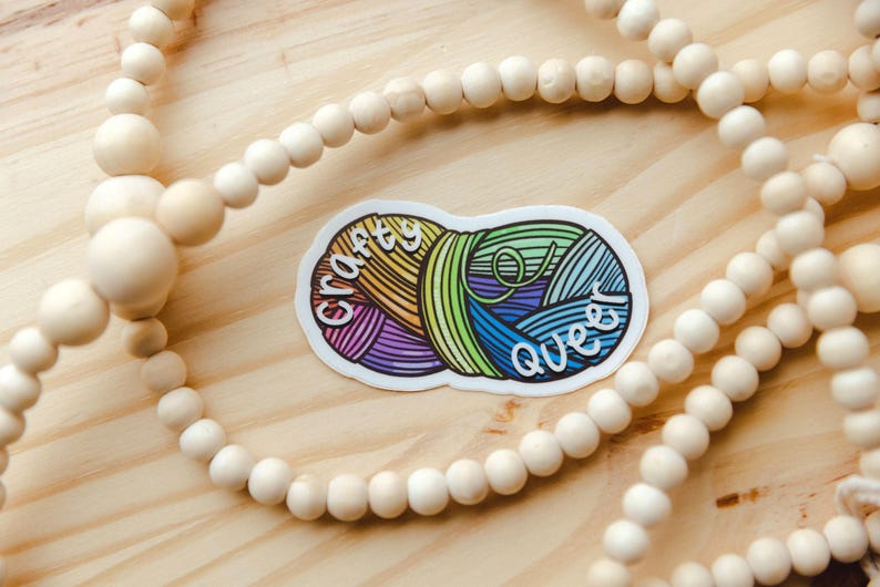 Crafty Queer Vinyl Sticker: Crochet & Knitting LGBTQ+ Pride Decal - Etsy