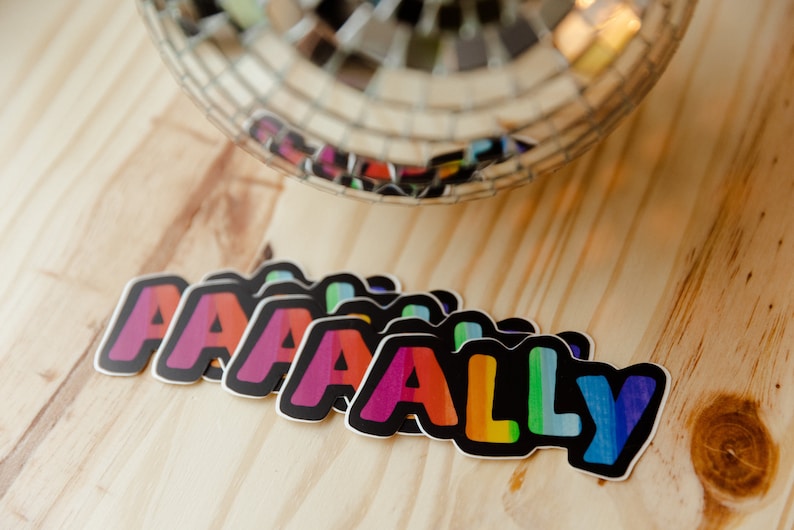 LGBTQ+ Ally Vinyl Sticker: Weatherproof Car Magnet Decal - Etsy