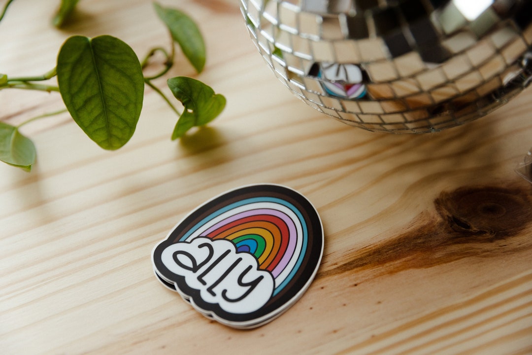 Ally Rainbow Vinyl Sticker | Vehicle Magnet | LGBTQ+ Ally Decal ...