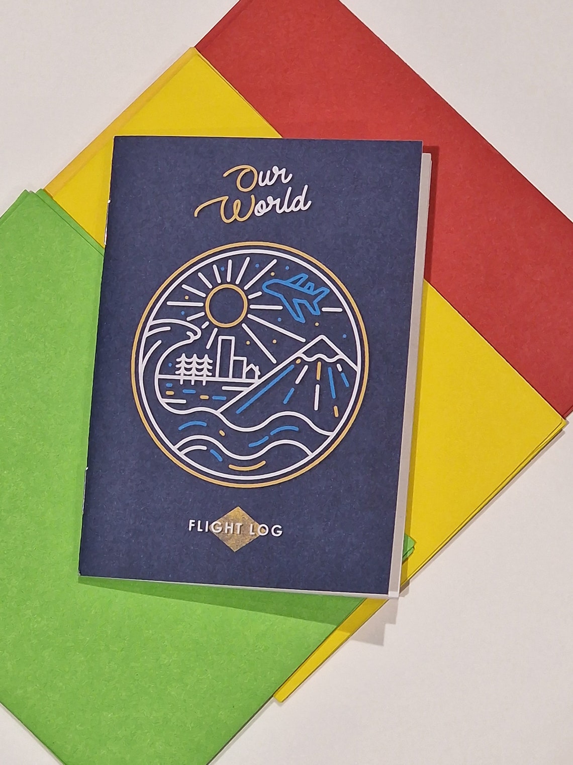 Passport Size Flight Log Book: Travel Memory Journal, Flags & World Map ...