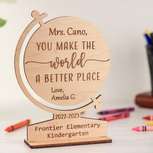 Globe Desk Sign for Teacher Personalized Wood Keepsake - Etsy