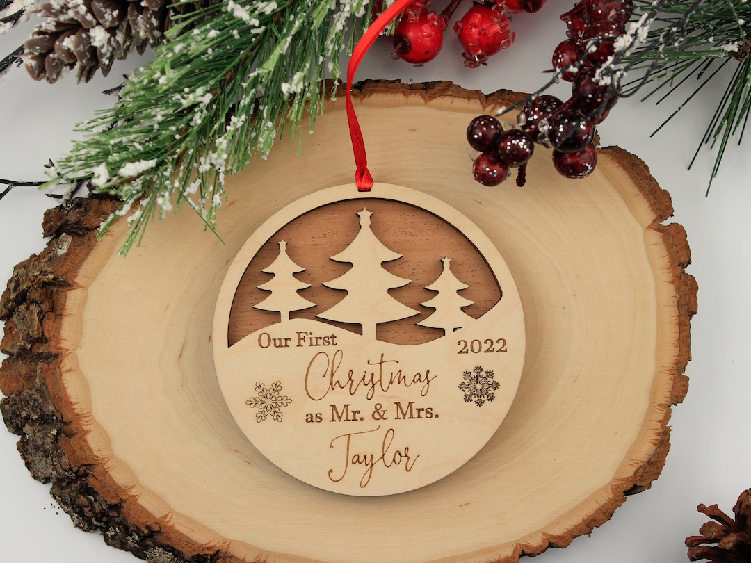 Our First Christmas Married Ornament 2025 Personalized Mr and Mrs ...