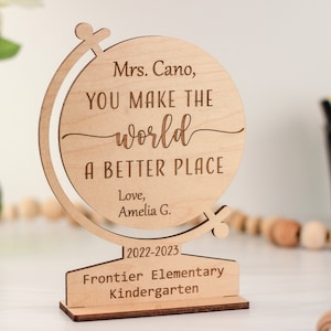 Globe Desk Sign for Teacher Personalized Wood Keepsake, Teacher ...