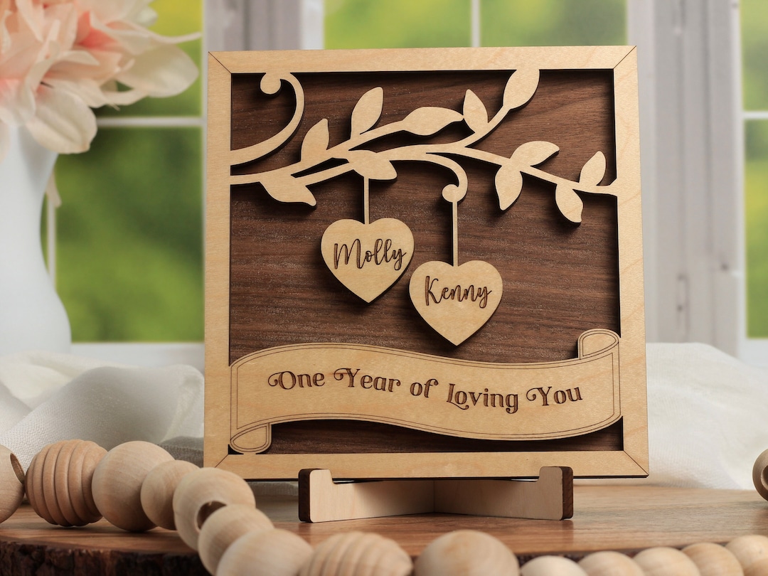Personalized Wooden Sign Couple Names Wood Sign Custom Engagement Gifts ...