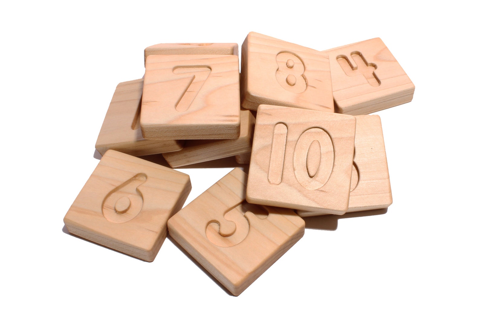 Wood Number Tiles 0-10 Ten Frame Basic Math Signs | Etsy